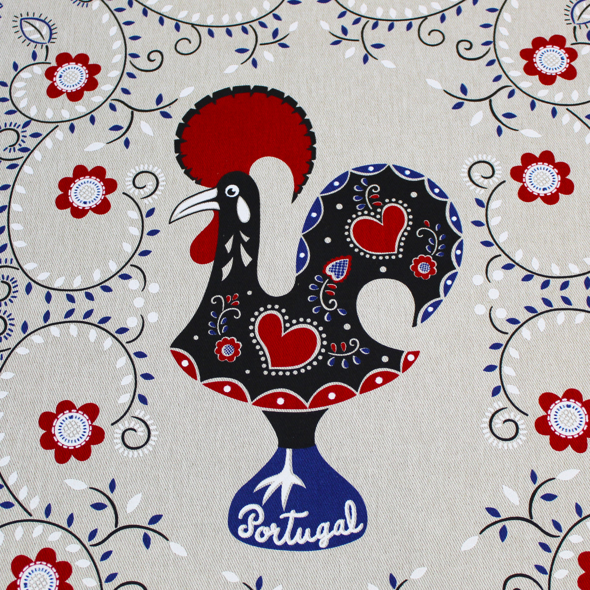 Traditional Portuguese Good Luck Rooster Cotton Kitchen Dish Towel, Se ...