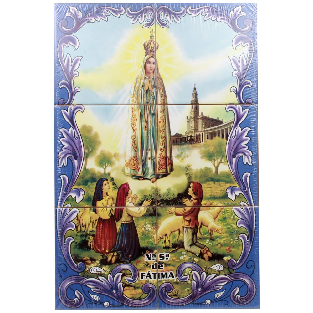 Our Lady of Fatima Apparition Portuguese Ceramic Tile Art Wall Panel M ...