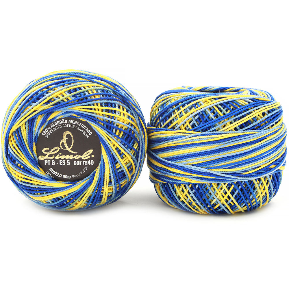 Limol Size 6 Multicolor Tinted 50 Grs 100% Mercerized Crochet Thread C ...