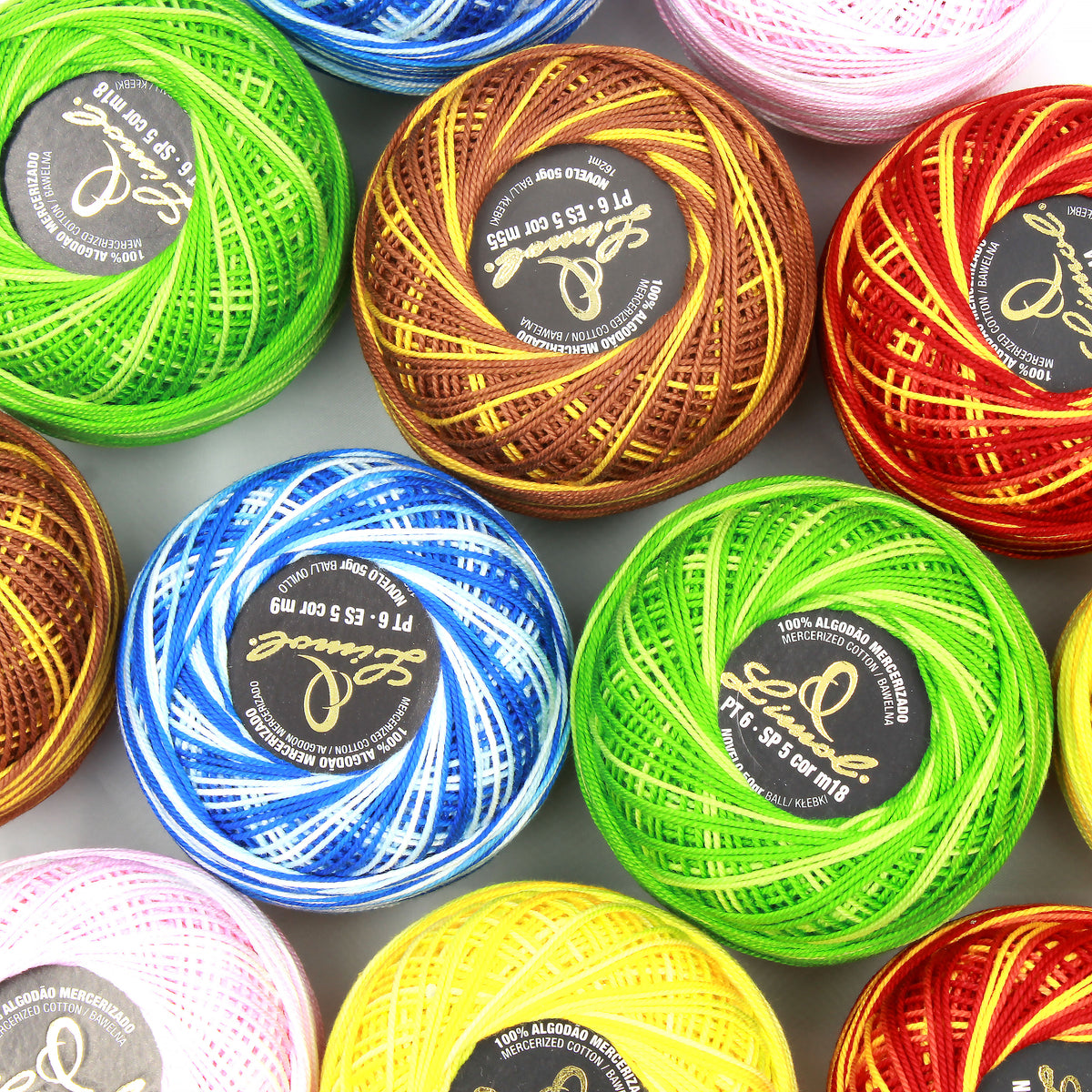 Limol Size 6 Multicolor Tinted 50 Grs 100% Mercerized Crochet Thread C ...