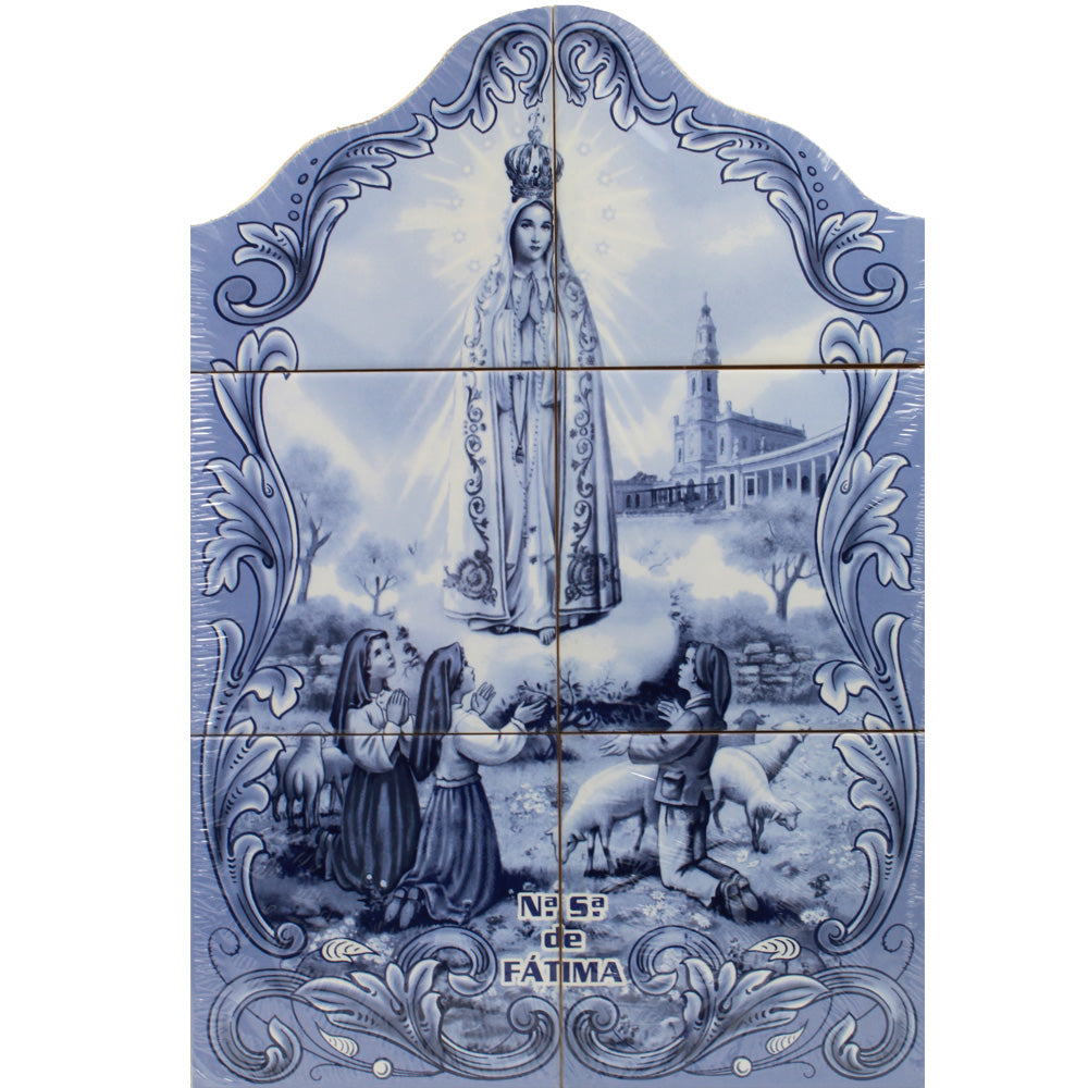 Our Lady of Fatima Apparition Portuguese Ceramic Tile Art Wall Panel M ...